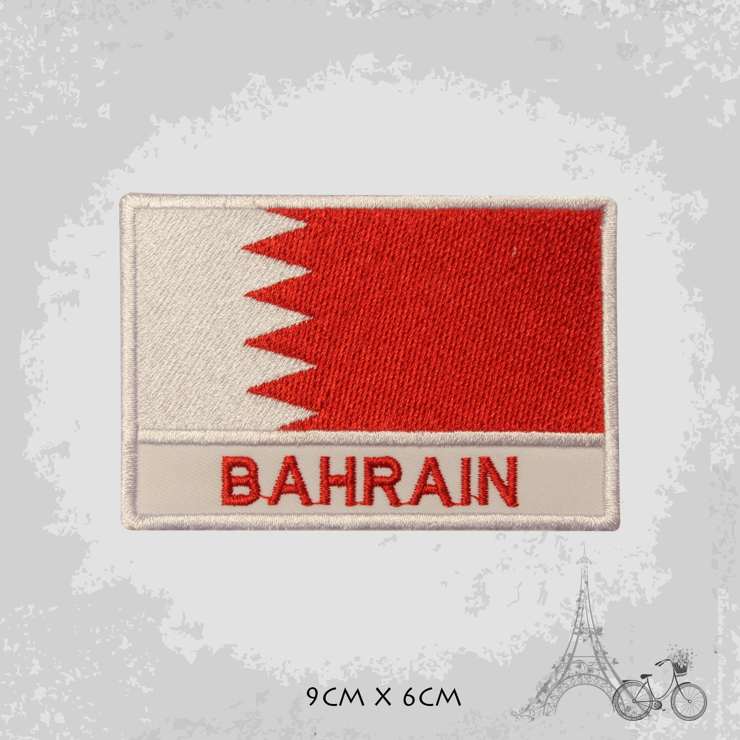 Bahrain National Flag Embroidered Iron on Patch Sew on Badge Applique ...