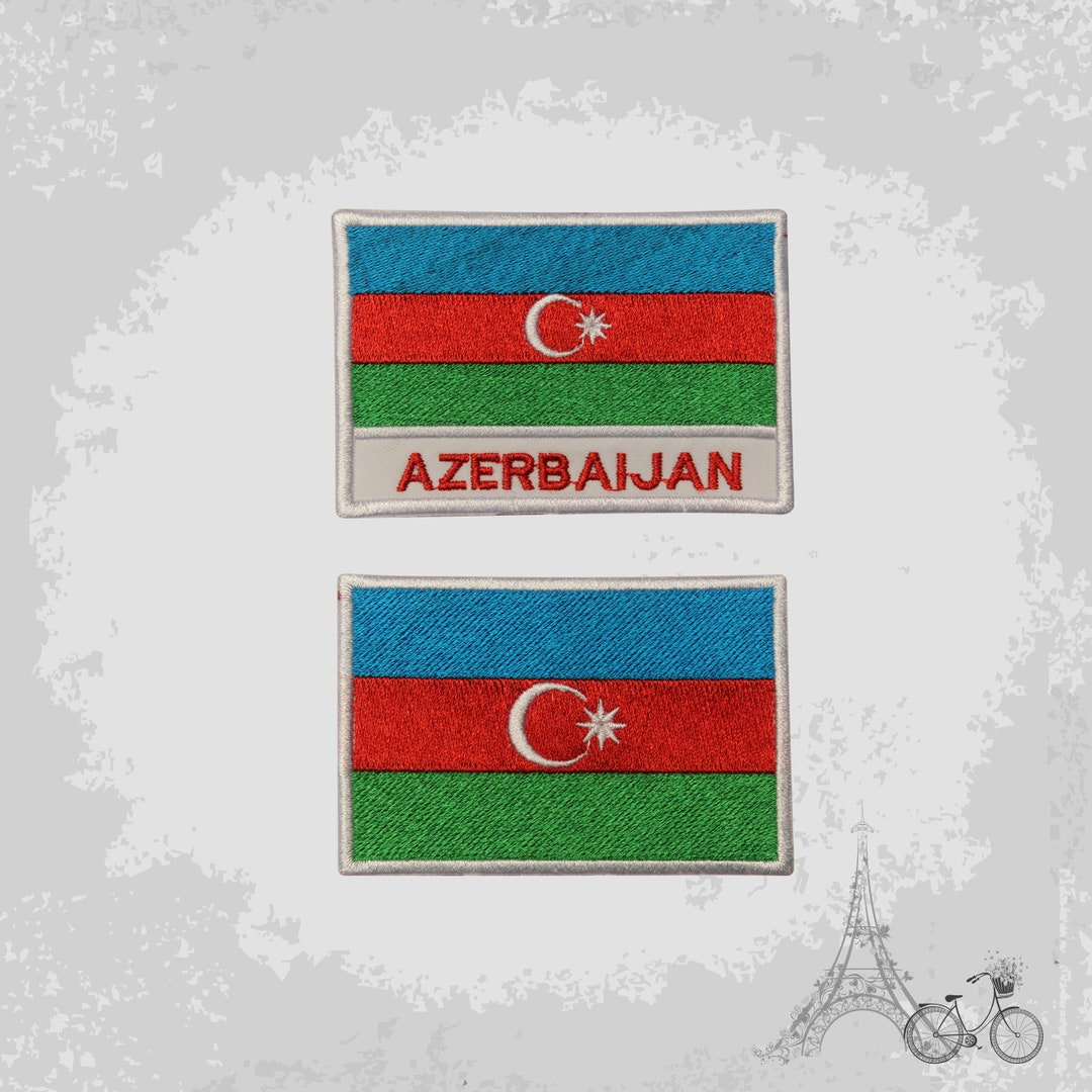 Azerbaijan National Flag Embroidered Iron on Patch Sew on Badge Applique Country National Flag ...