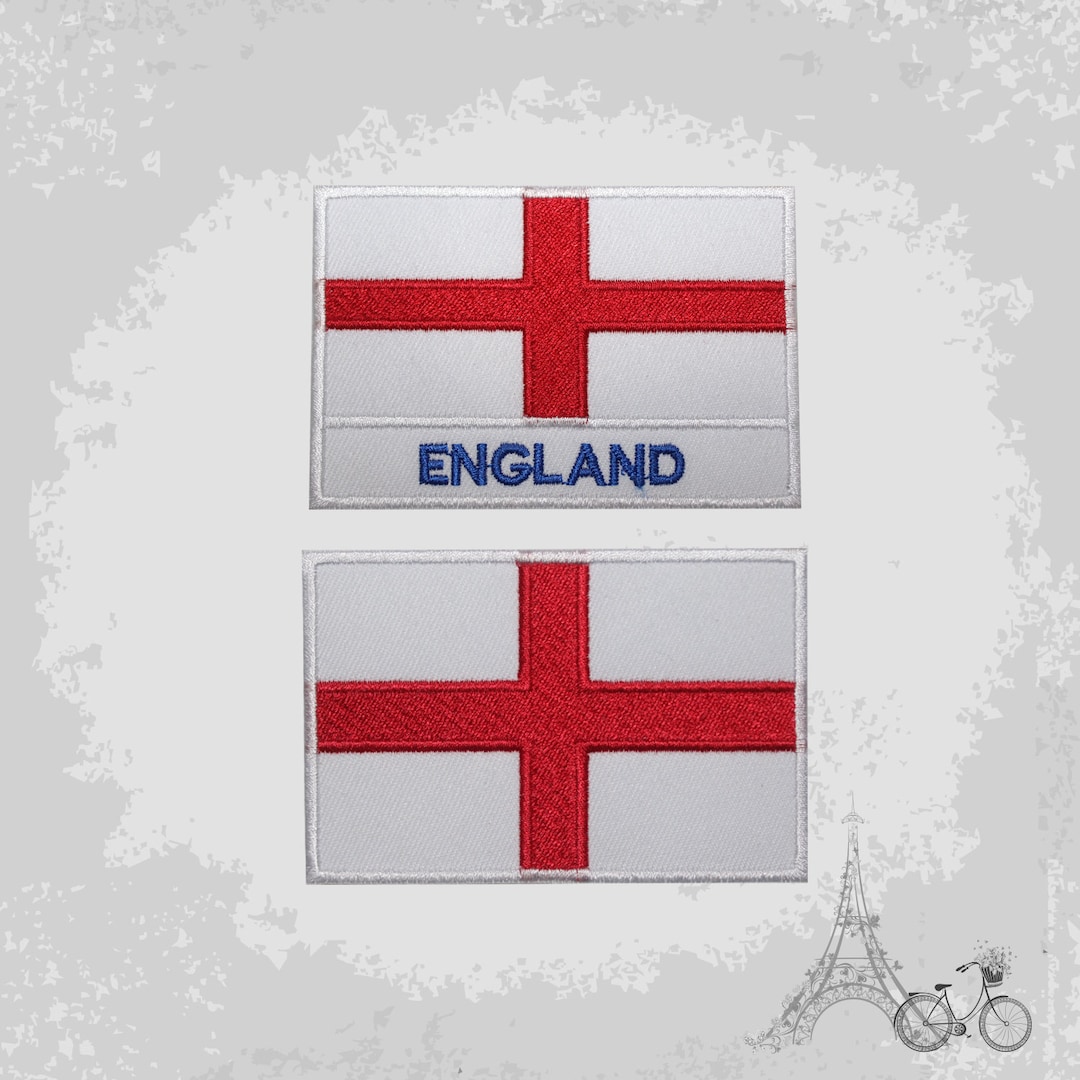 England National Flag Embroidered Iron on Patch Sew on Badge Applique ...