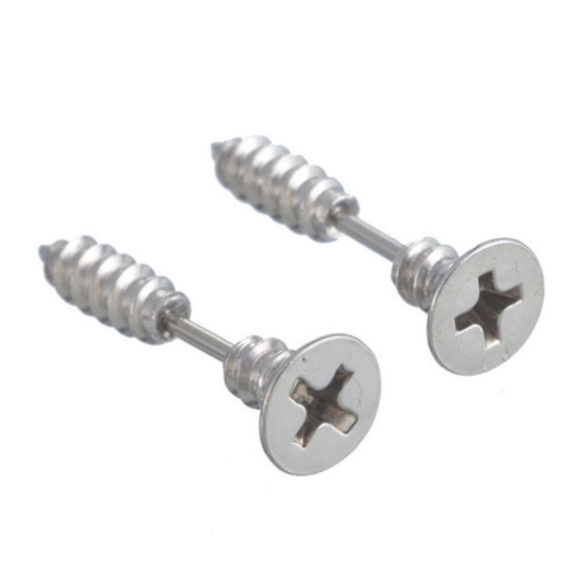 Screw stud earrings black stud earrings black studs black | Etsy