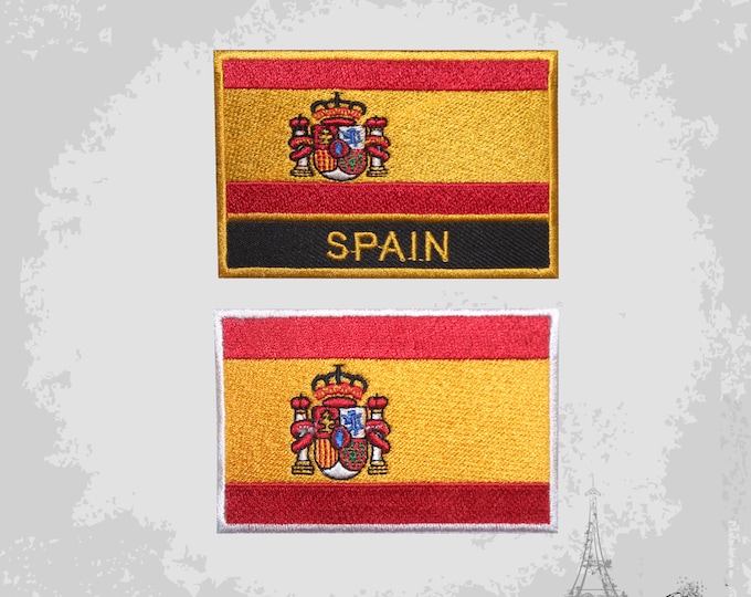 Spain National Flag Embroidered Iron on Patch Sew on Badge Applique ...