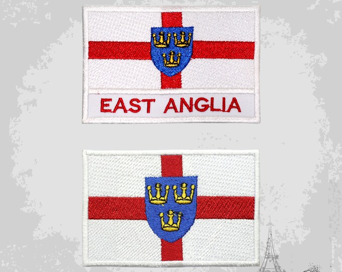 EAST ANGLIA UK County Flag Embroidered Iron on Patch Sew on Badge ...