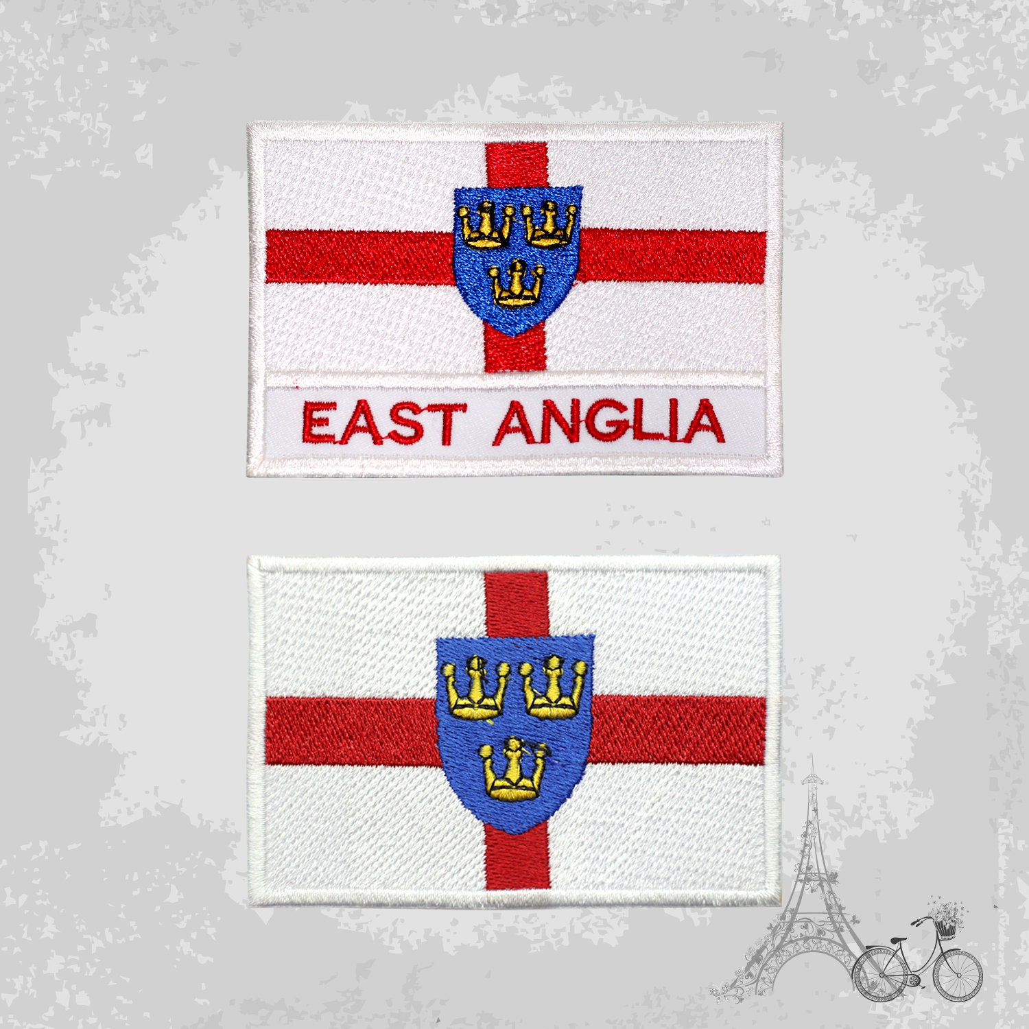 EAST ANGLIA UK County Flag Embroidered Iron on Patch Sew on Badge ...