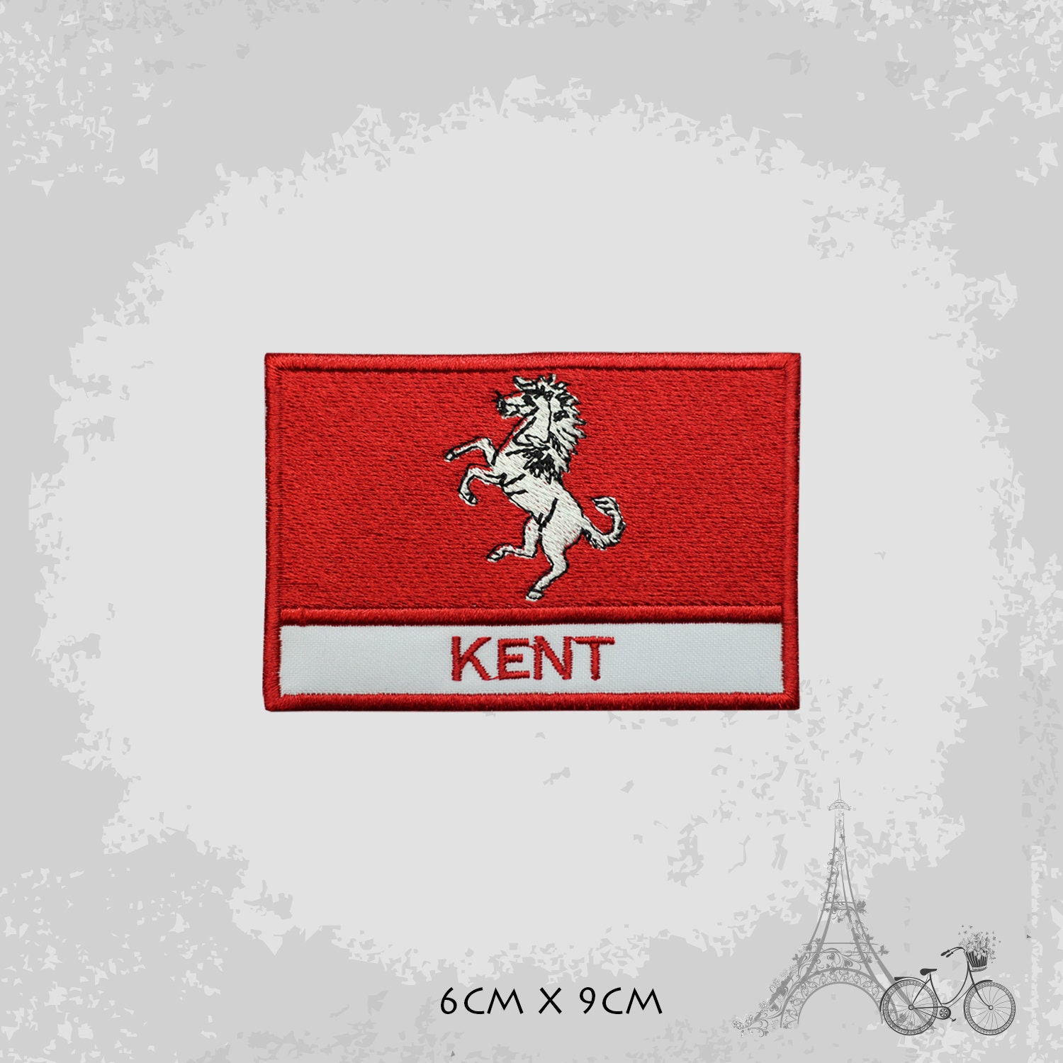 KENT UK County Flag Embroidered Iron on Patch Sew on Badge Applique ...