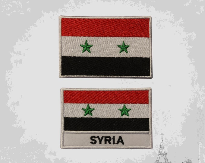 Patch Flag Coat of Arms Shield Emblem Country Embroidered Badge Syria Syrian - Etsy
