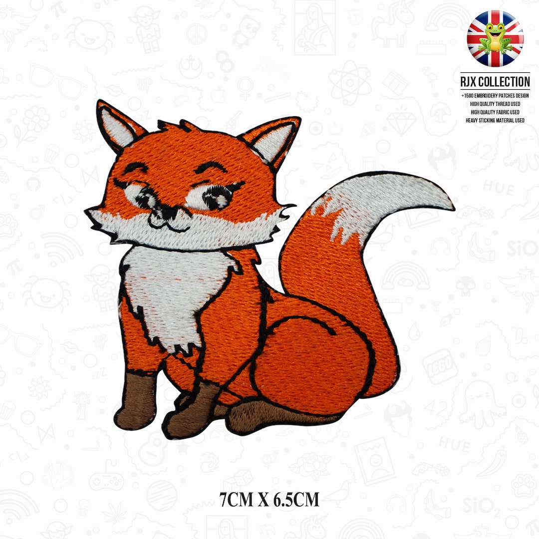 Cute Clever Fox Cartoon Patch Embroidered Iron on Patch Sew on Badge ...
