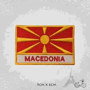 Macedonia National Flag Embroidered Iron on Patch Sew on Badge Applique Country National Flag - Etsy