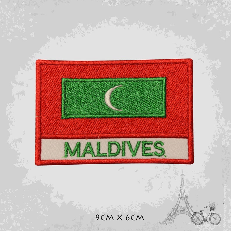 Maldives National Flag Embroidered Iron On Patch Sew On Badge | Etsy