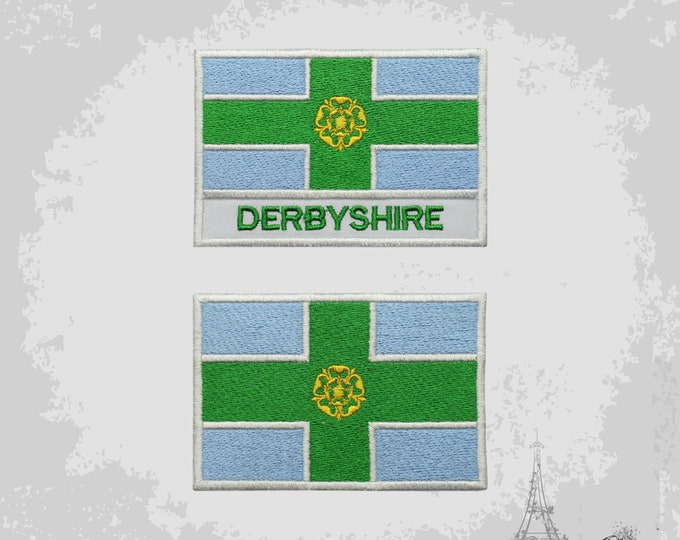 DERBYSHIRE UK County Flag Embroidered Iron on Patch Sew on Badge ...