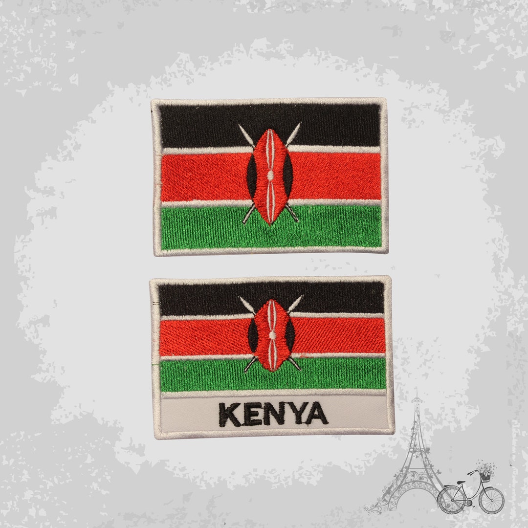 Kenya National Flag Embroidered Iron on Patch Sew on Badge Applique ...