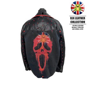 Scream GHOST Face Studded Leather Jacket Punk Style Jacket Halloween ...
