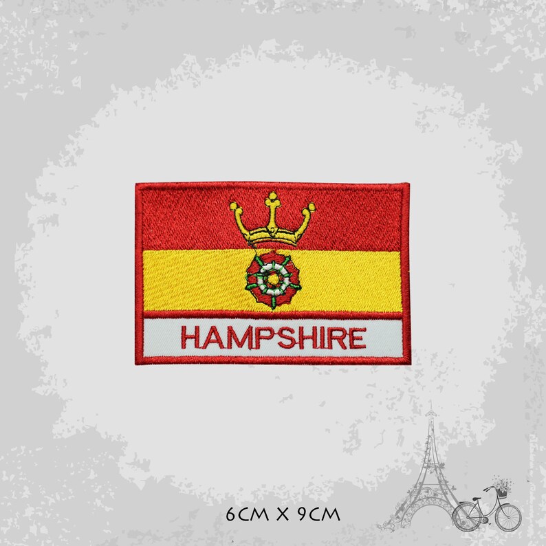 HAMPSHIRE UK County Flag Embroidered Iron on Patch Sew on Badge ...