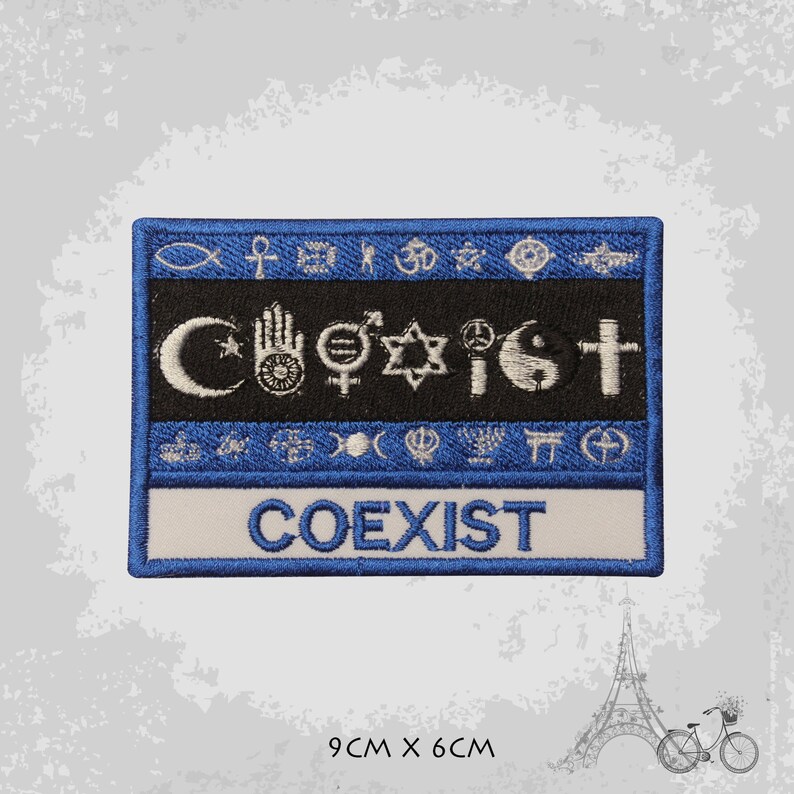 Coexist Flag Embroidered Iron on Patch Sew on Badge Applique | Etsy