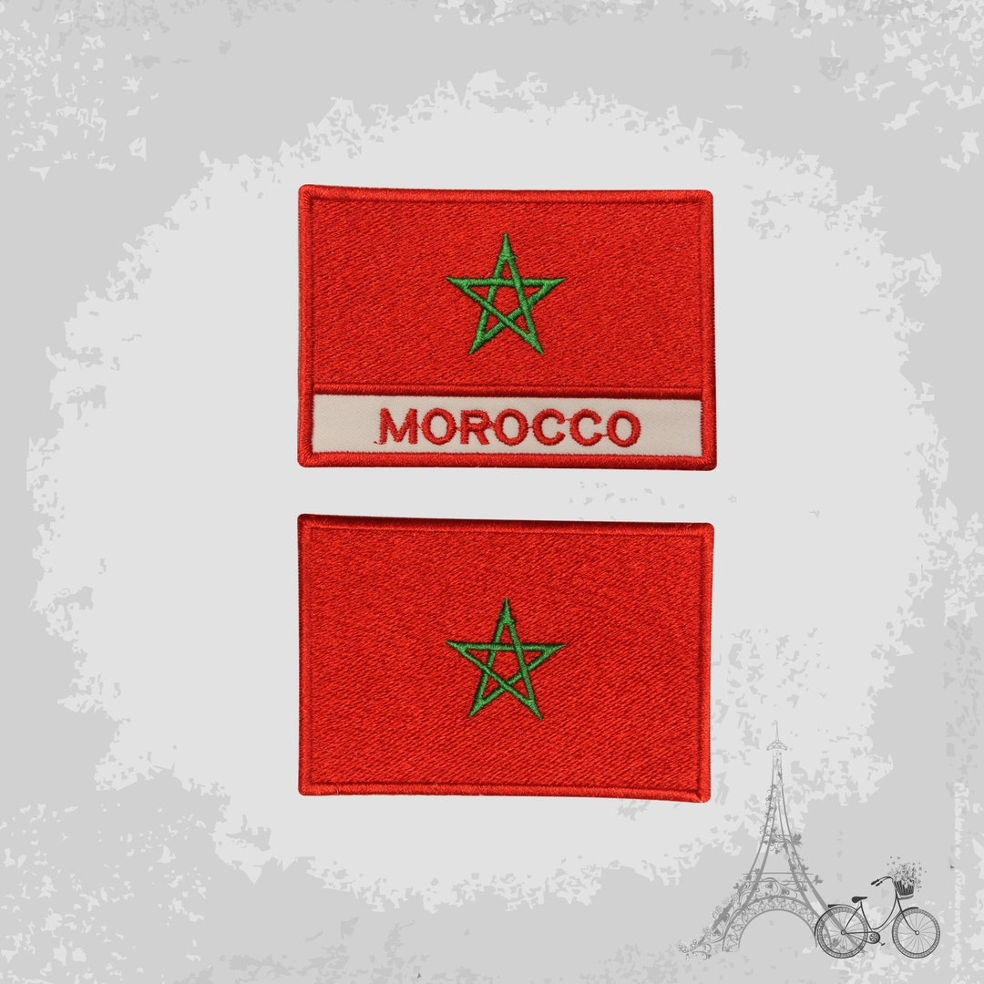 Morocco National Flag Embroidered Iron on Patch Sew on Badge Applique Country National Flag - Etsy