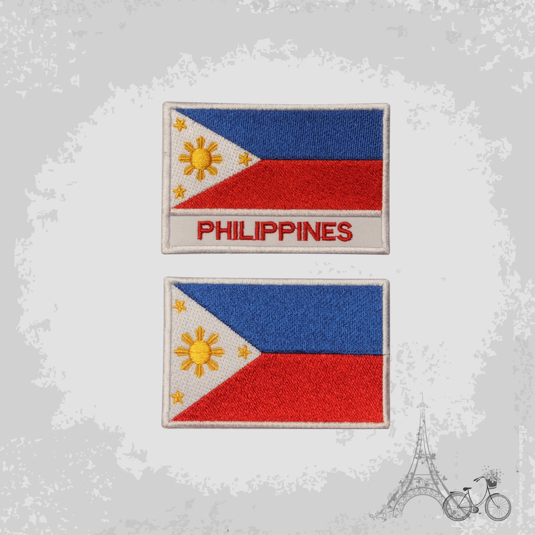 Philippines National Flag Embroidered Iron on Patch Sew on Badge ...