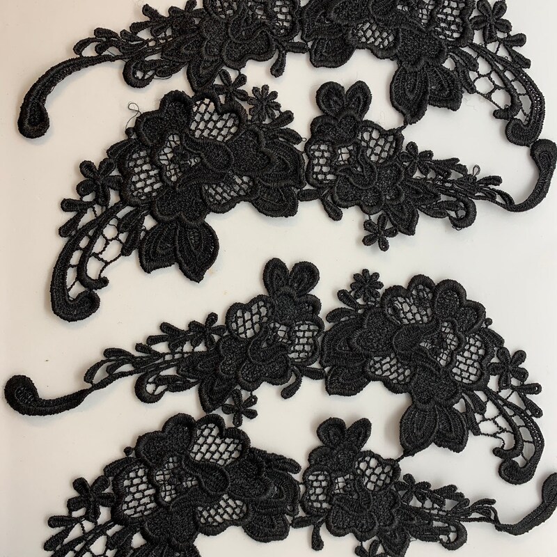 Black Applique Fabric - Etsy