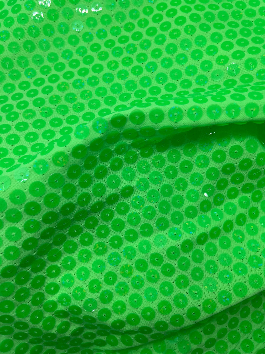 2 Yards Neon Green on Knit Stretch Fabric Dance - Etsy