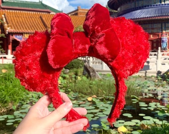Red Velvet Minnie Ears, Holiday Minnie Ears, Christmas Minnie Ears ...