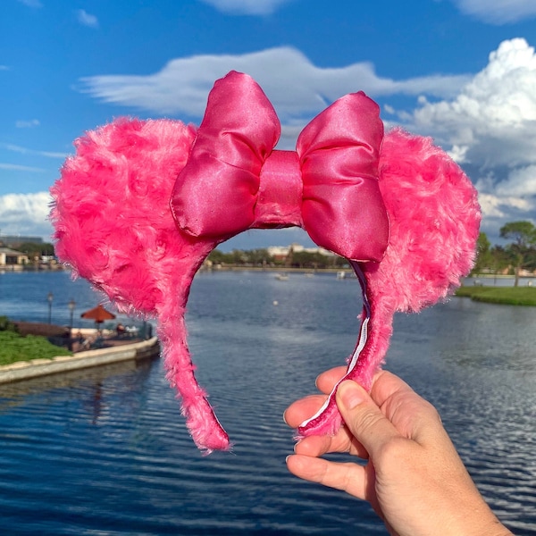 Pink Fluffy Mickey Ears - Etsy
