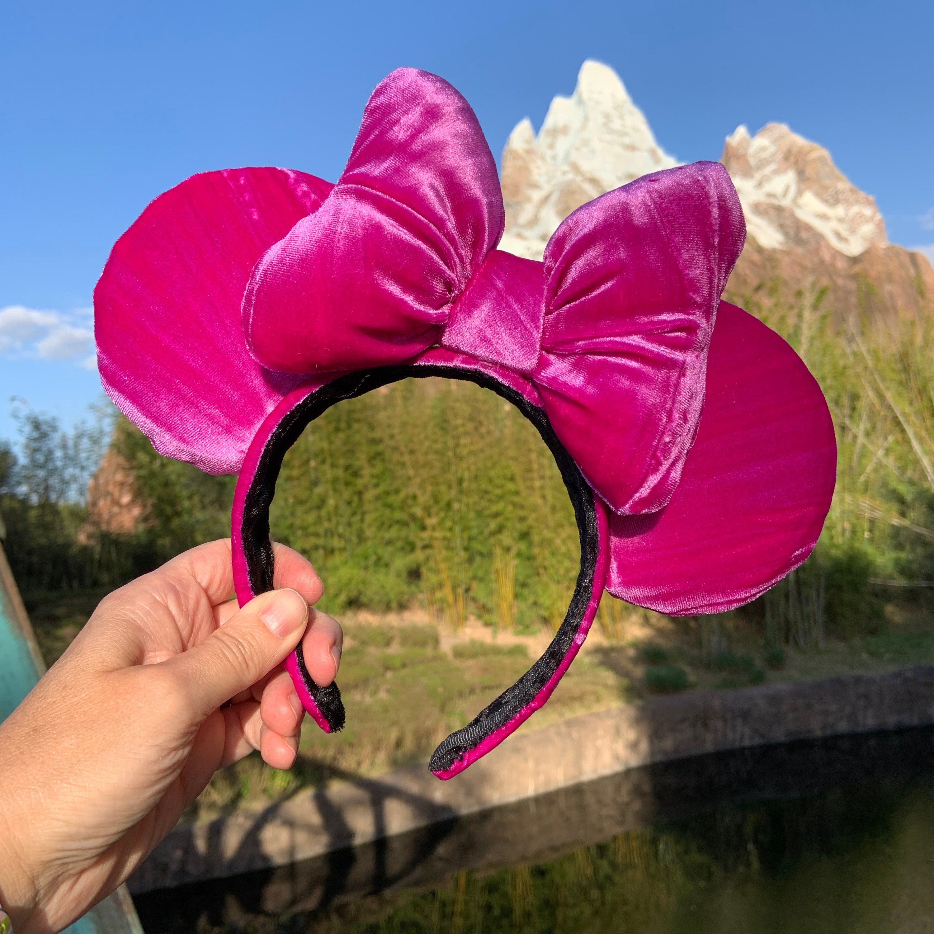 Raspberry Velvet Mouse Ears - Etsy