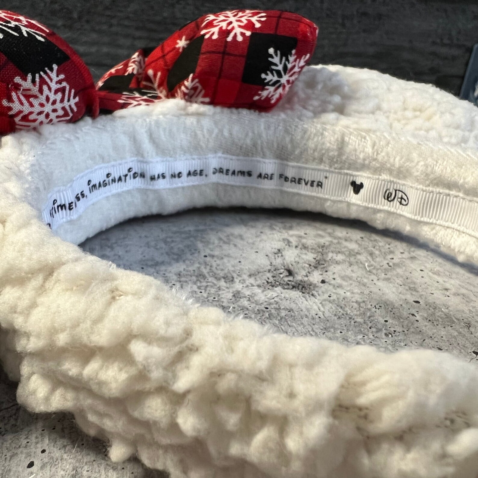 Plaid Sherpa Fuzzy Snowflake Christmas Holiday Mouse Ears - Etsy