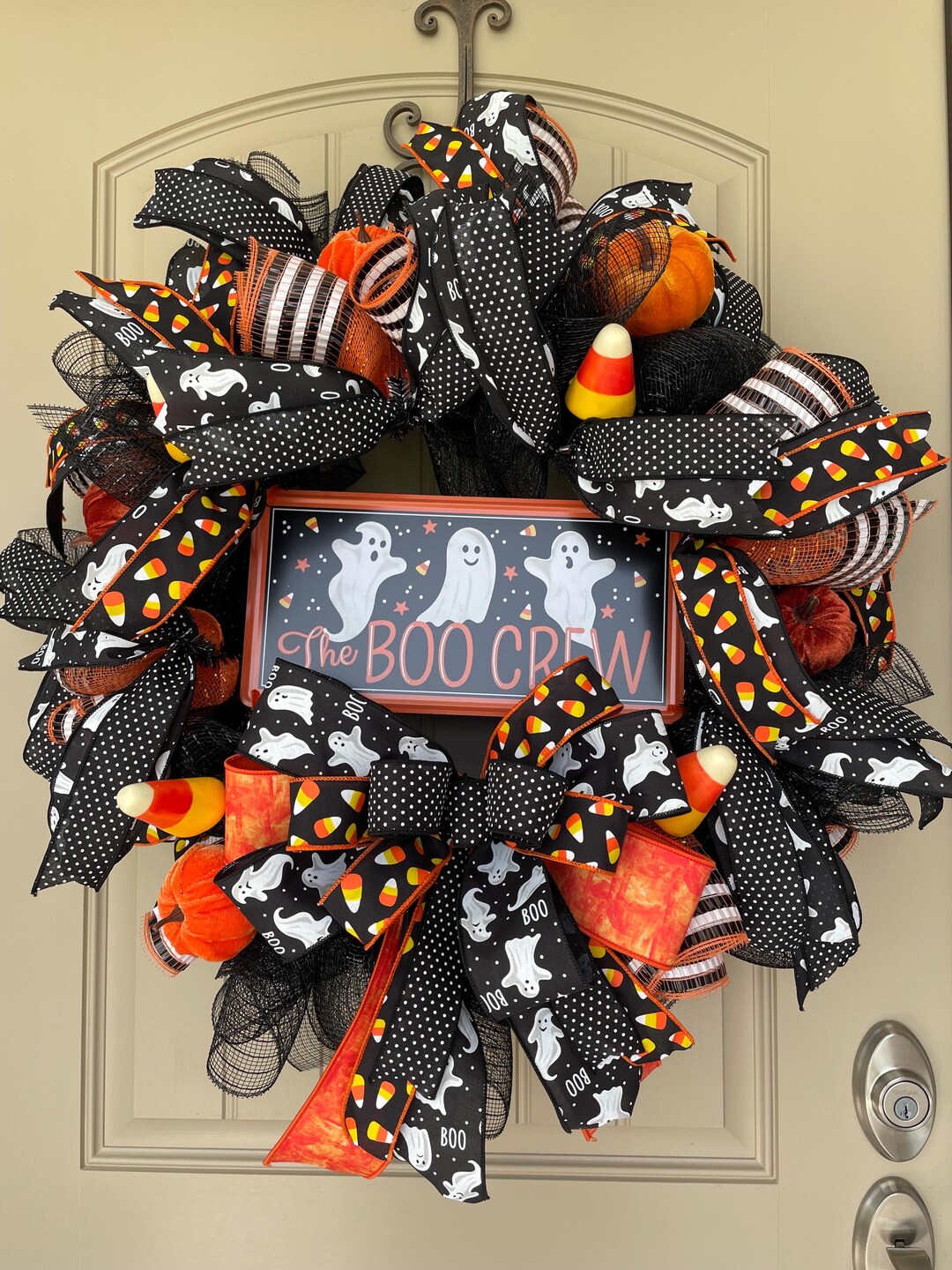Boo Crew Halloween Wreath, Halloween Wreath, Halloween Decor, Ghost ...