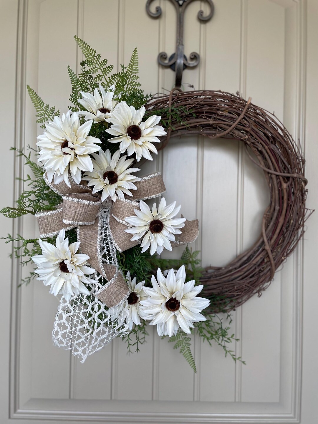 Daisy Wreath, Fall Wreath, Everyday Wreath, Spring Wreath, Indoor ...