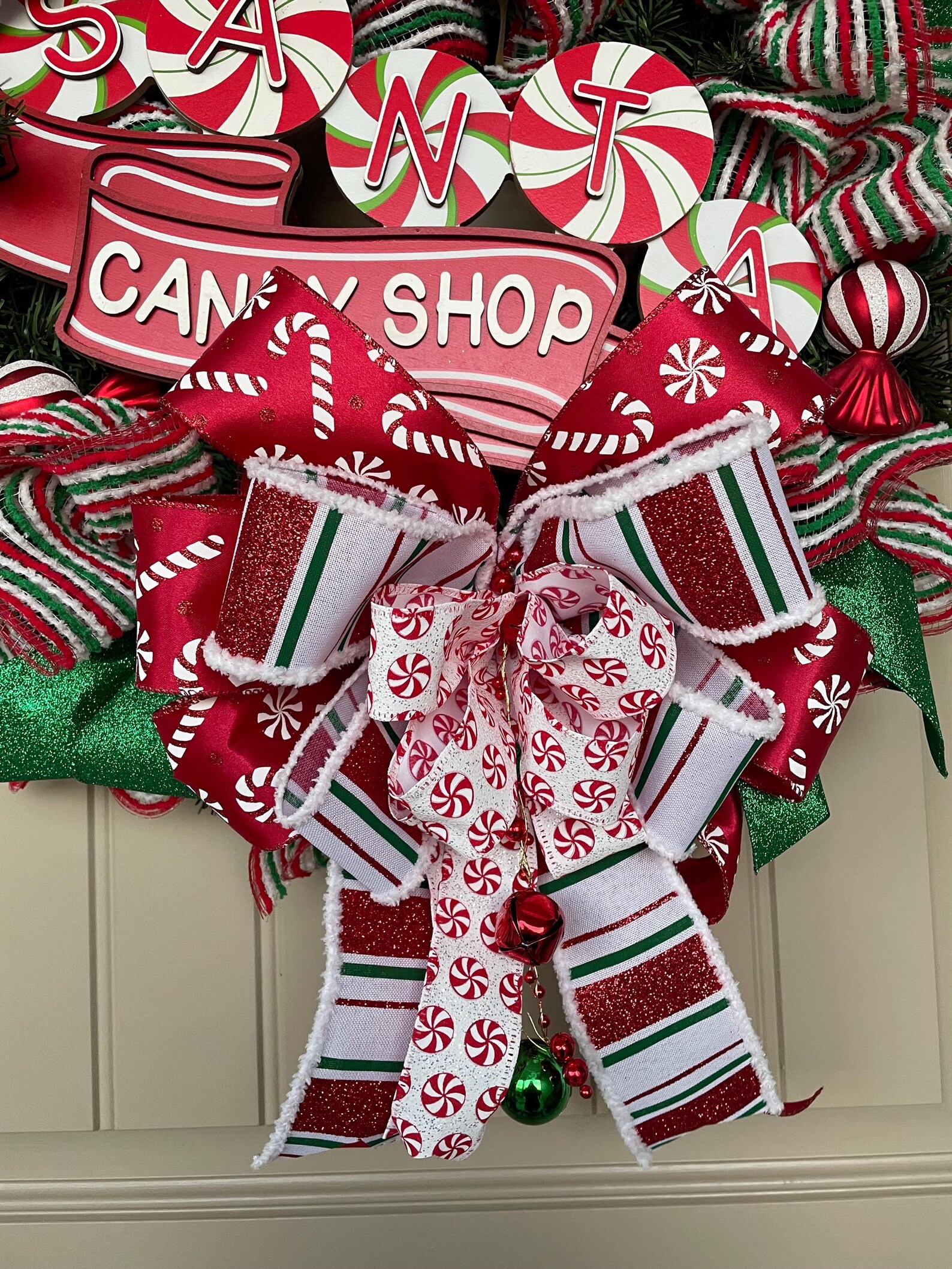 Santa's Candy Shop and Christmas Wreath, Santa Holiday Wreath - Etsy