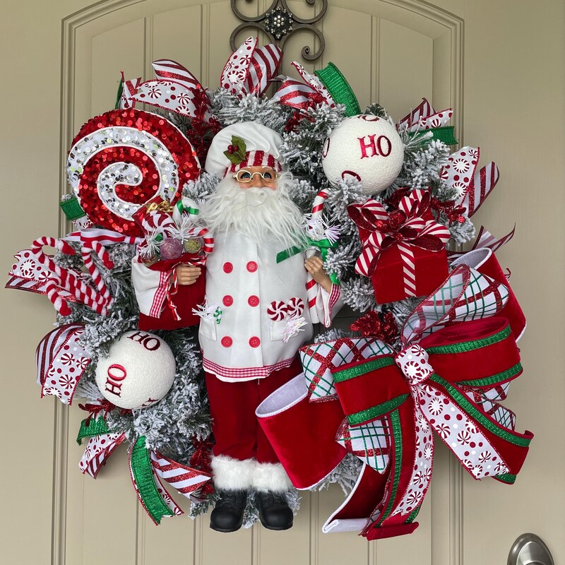 Santa Wreath - Etsy