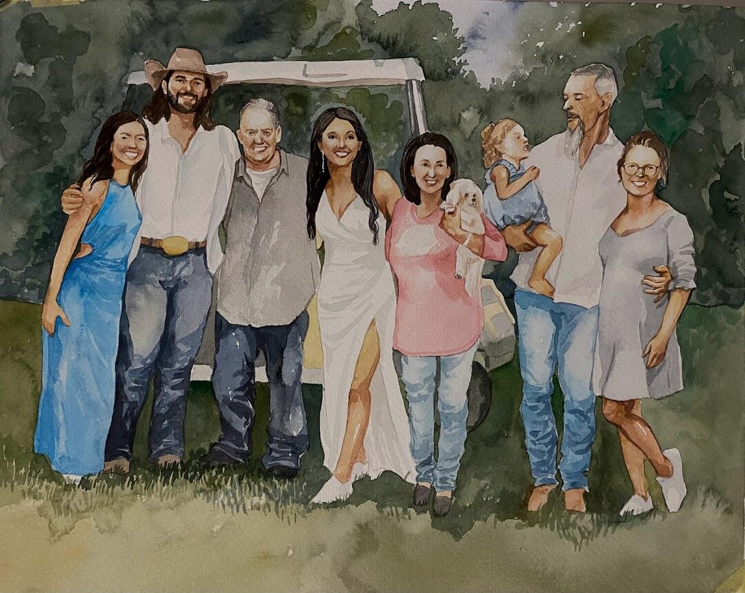 Custom Watercolor Family Portrait – Hand-painted From Your Photo ...