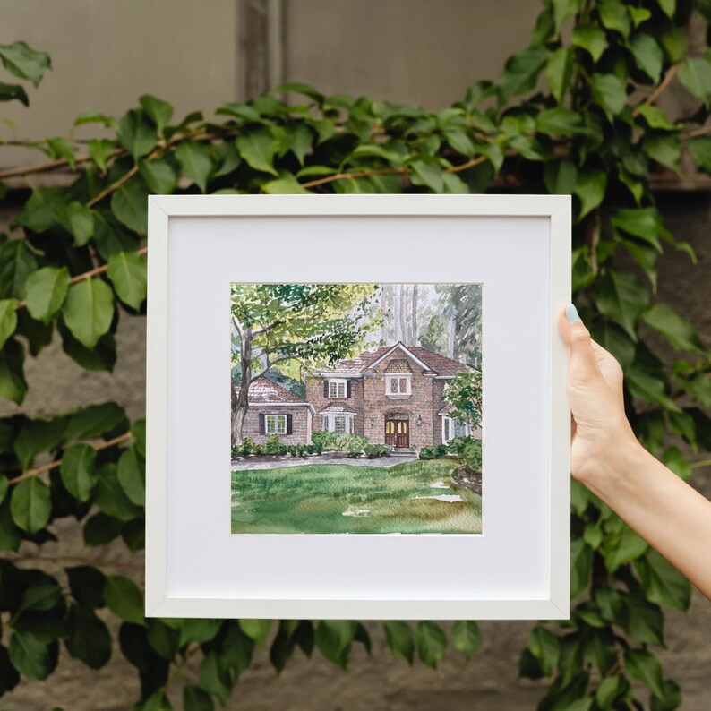 Custom House Portrait, Custom Home Portrait From Photo, Watercolor ...