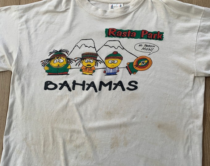 Vintage South Park Bahamas Cartoon Tourist Parody T-shirt / Rasta Park ...