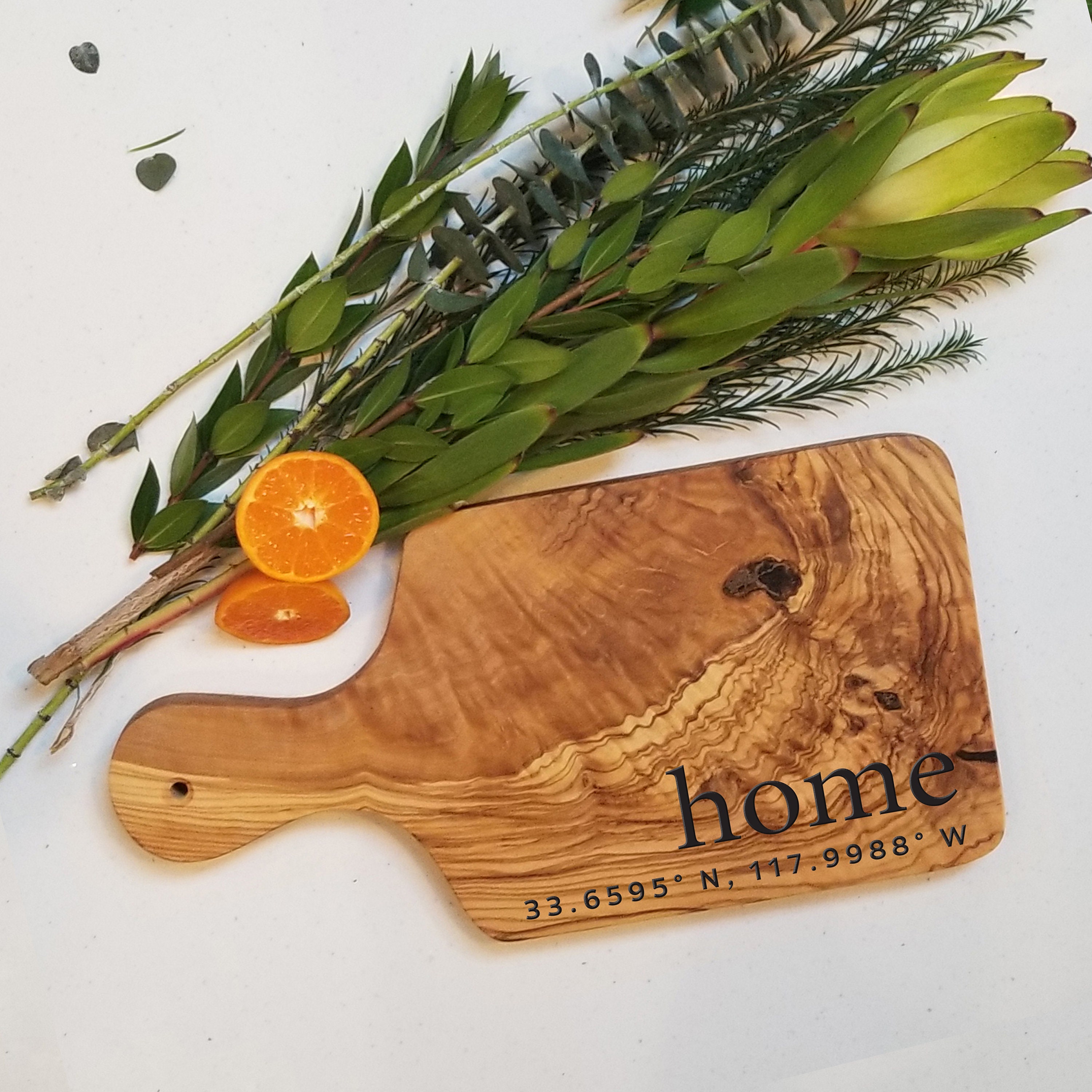 Personalized Engraved Bread Board: Latitude Longitude Cutting Board - Etsy