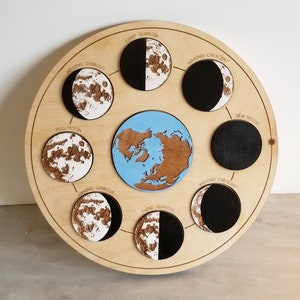Moon Phases Wooden Engraved Puzzle - Moon Decor by Bright on Birch ...