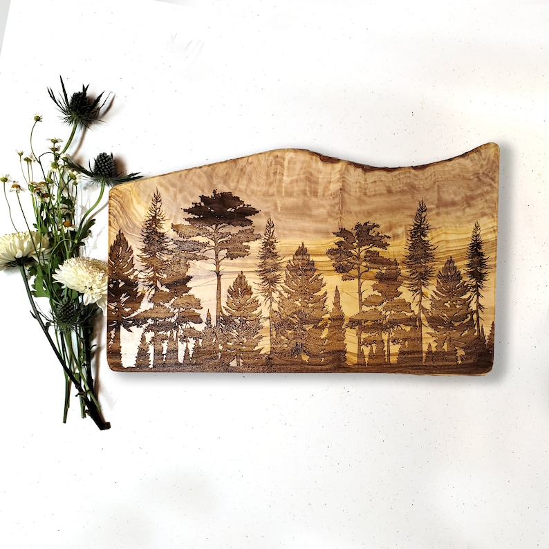 Forest and Pine Tree Charcuterie Board by Bright on Birch - Etsy
