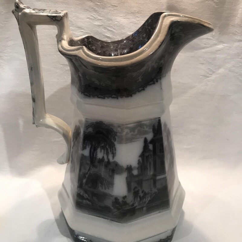 Brown Transferware Pitcher - Etsy
