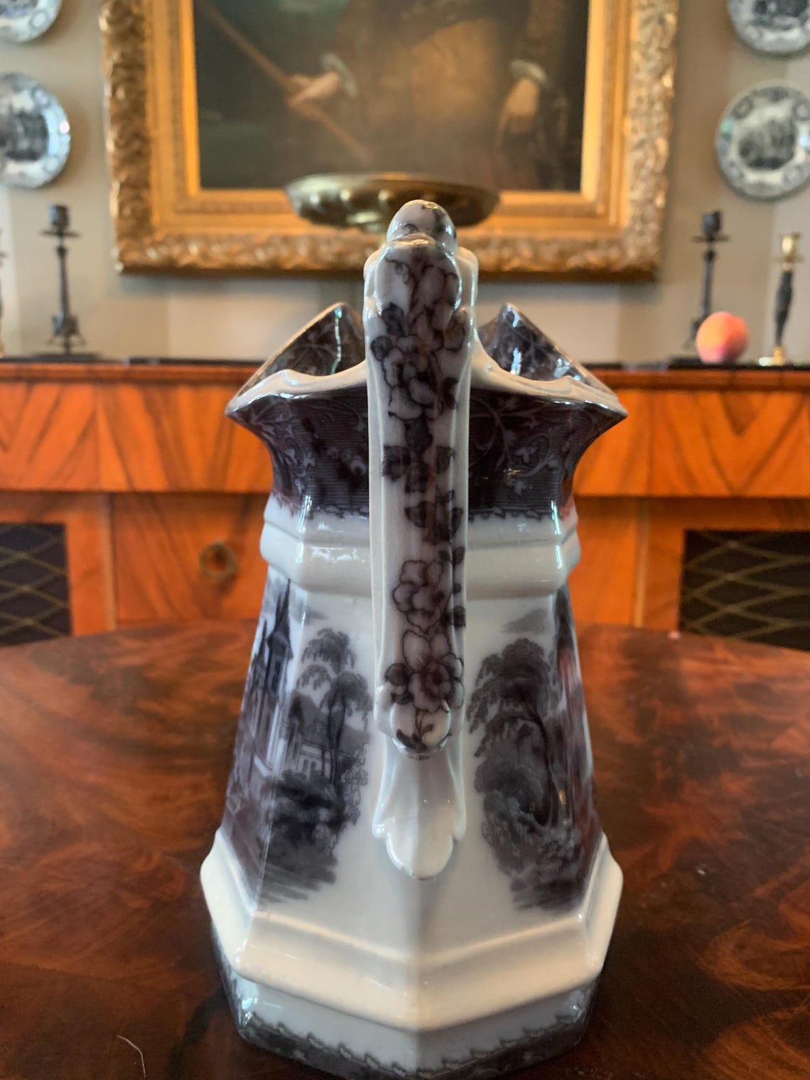 Transferware Grey Pitcher - Etsy