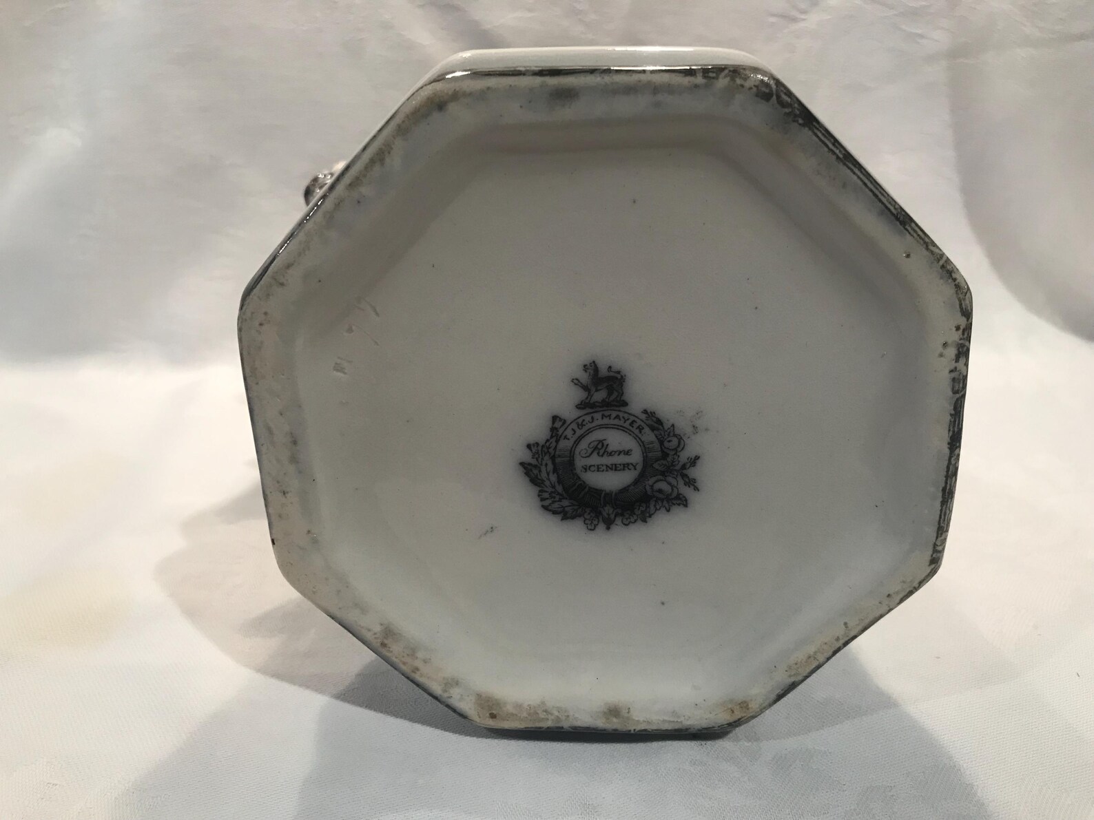 Transferware Grey Pitcher - Etsy