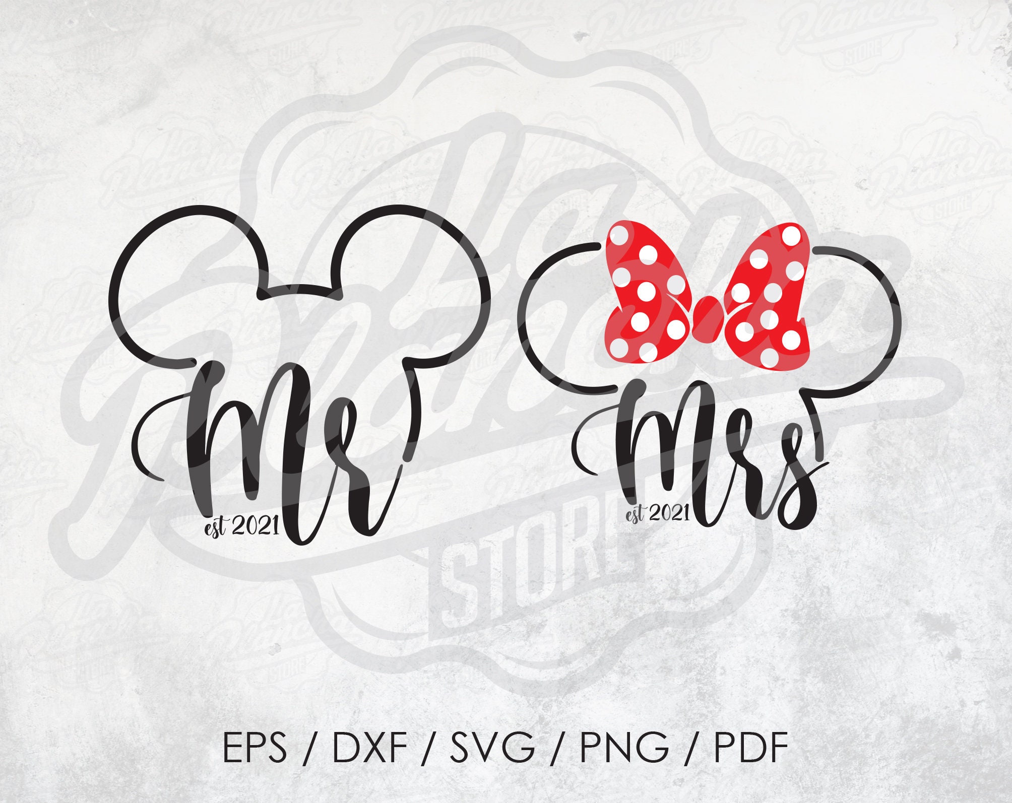 Mr and Mrs / Mickey and Minnie / Digital File - Etsy