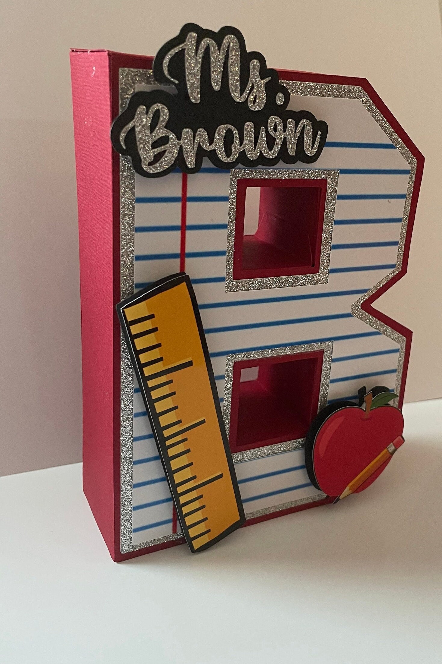 3D Teacher Letter, 3d Letter, 3d Initial, Teacher Appreciation Gifts ...