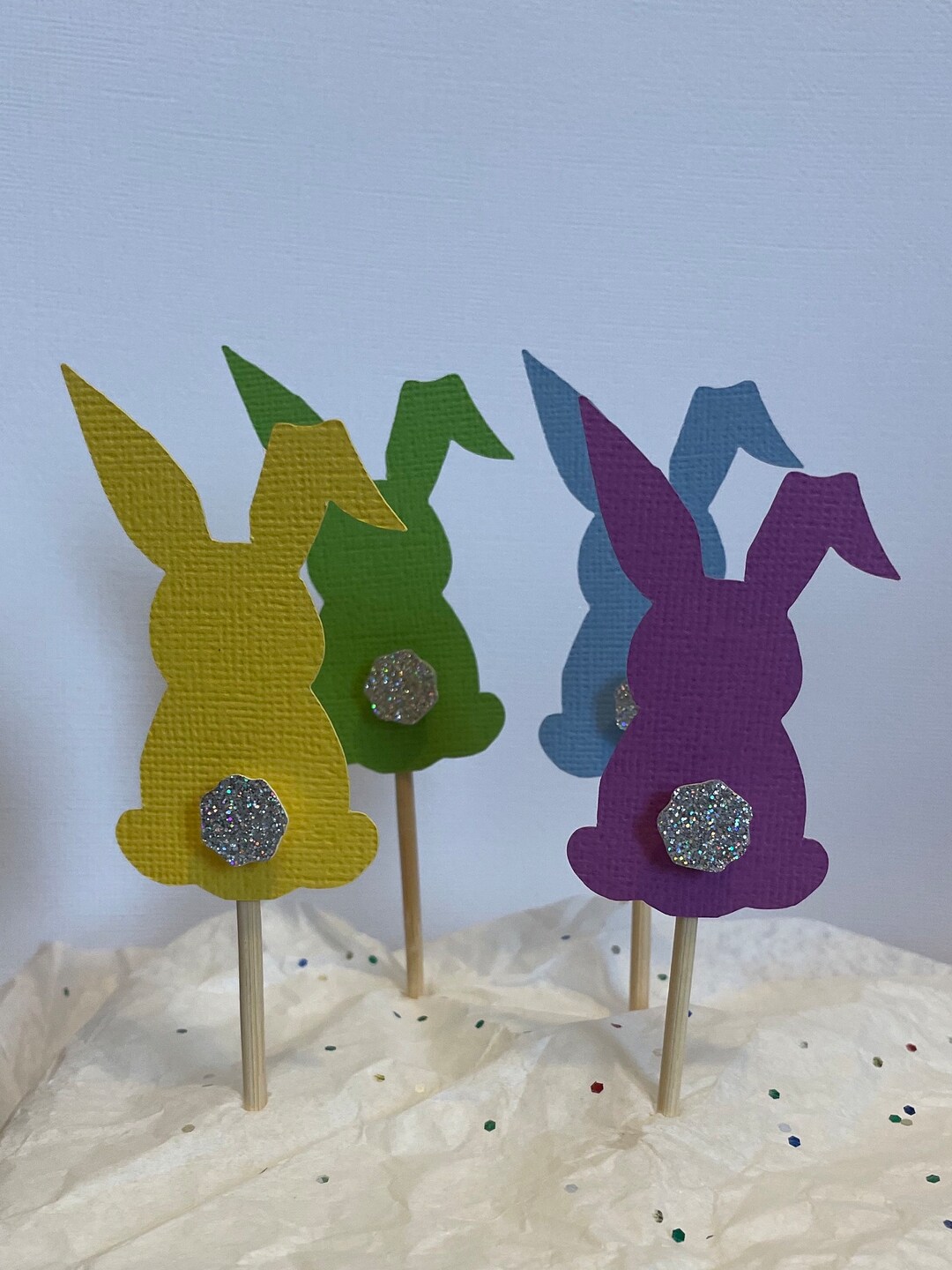 Easter Bunny Cupcake Toppers, Bunny Tail, Bunny Birthday, - Etsy
