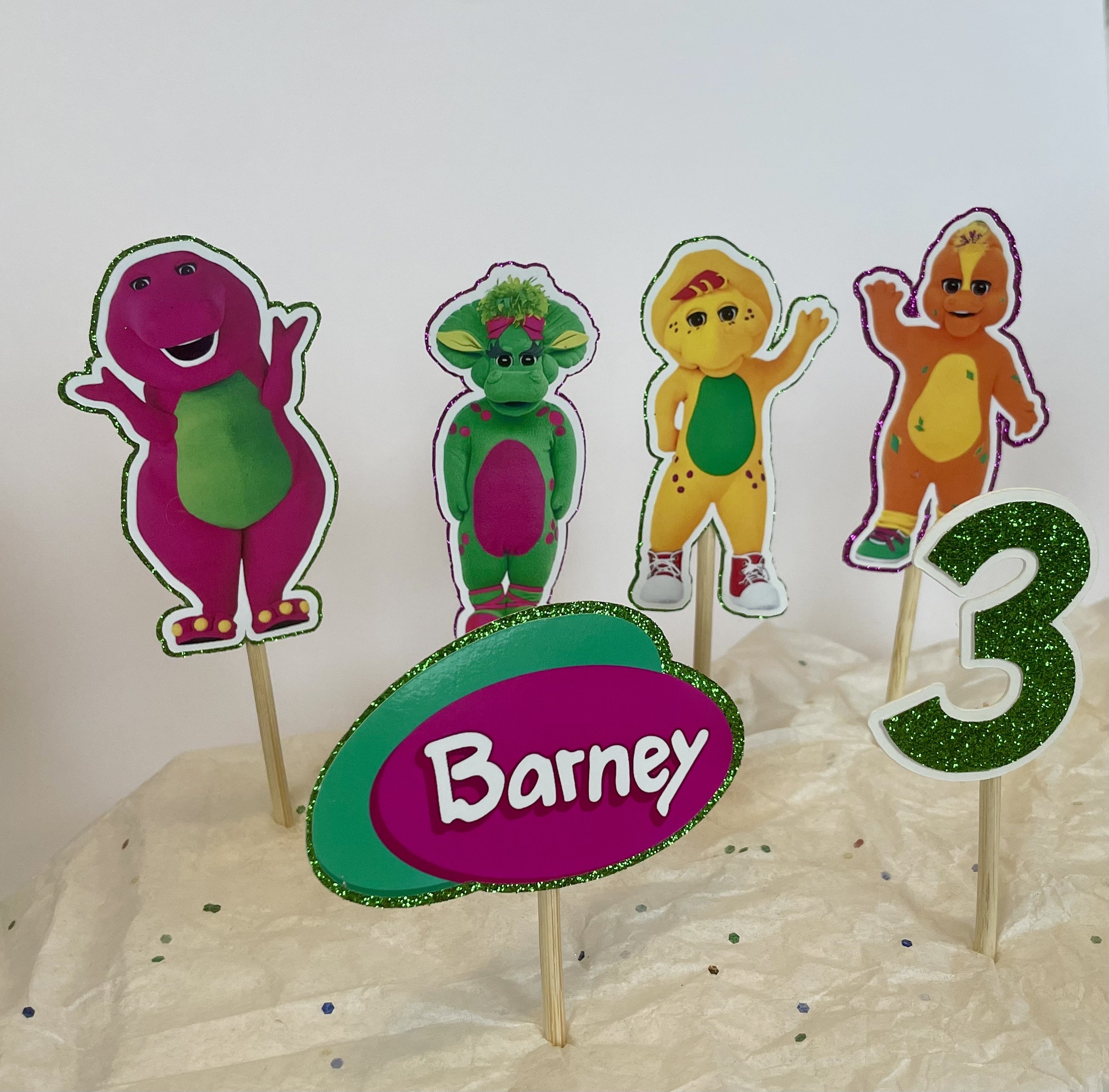 Personalized Barney | Barney Party Decorations, Barney Cupcake Toppers ...