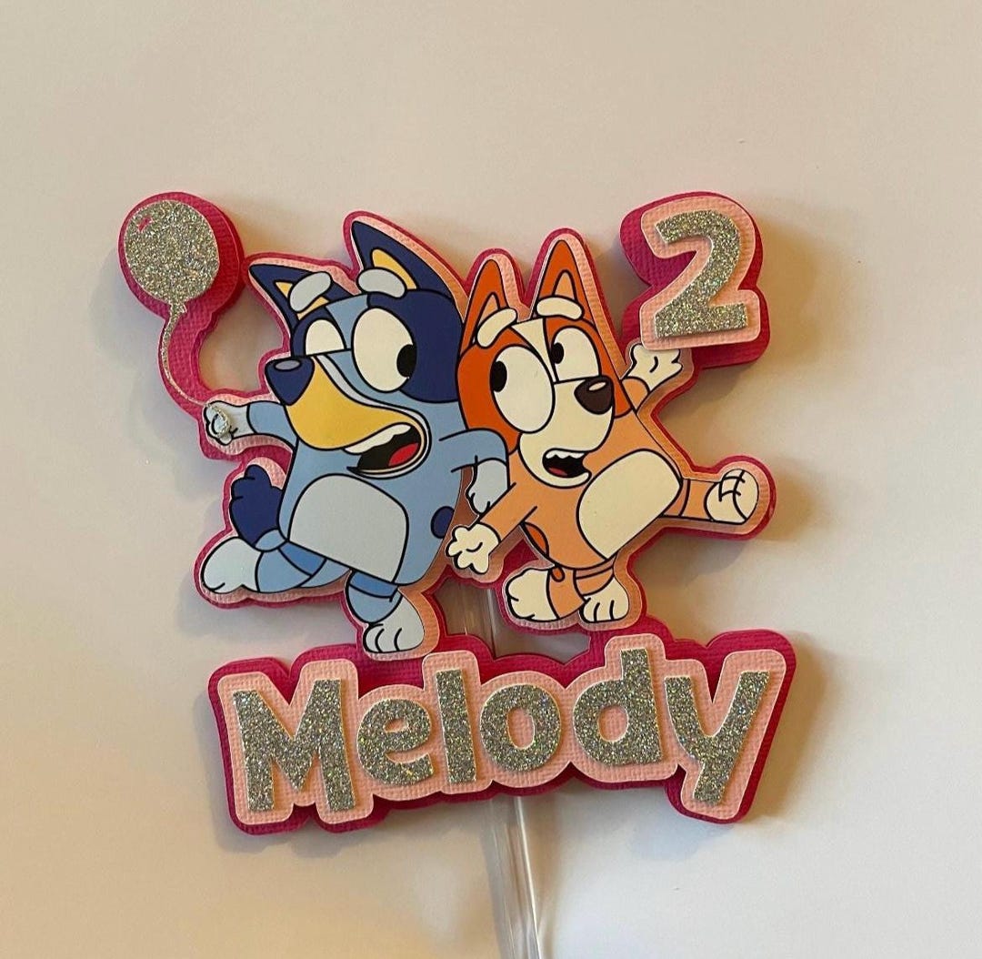 Birthday Cake Topper, Blue Dog, Custom Cake Topper, Party Decorations ...