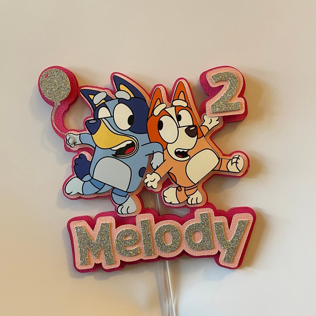 Blue Dog Cake Topper Girl Custom Blue Dog Cake Topper - Etsy Australia