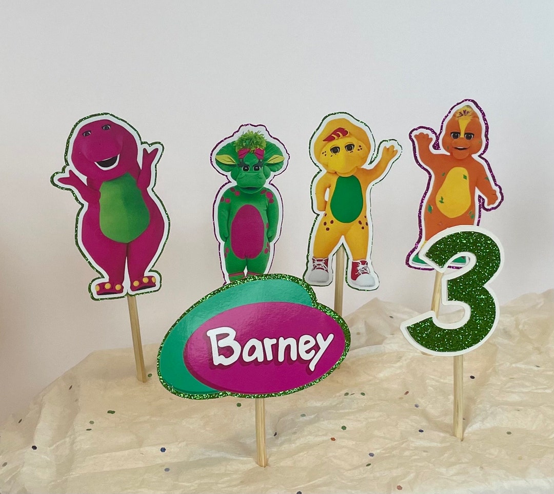 Personalized Barney | Barney Party Decorations, Barney Cupcake Toppers ...