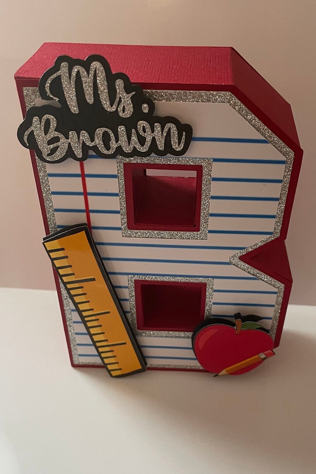 3D Teacher Letter, 3d Letter, 3d Initial, Teacher Appreciation Gifts ...