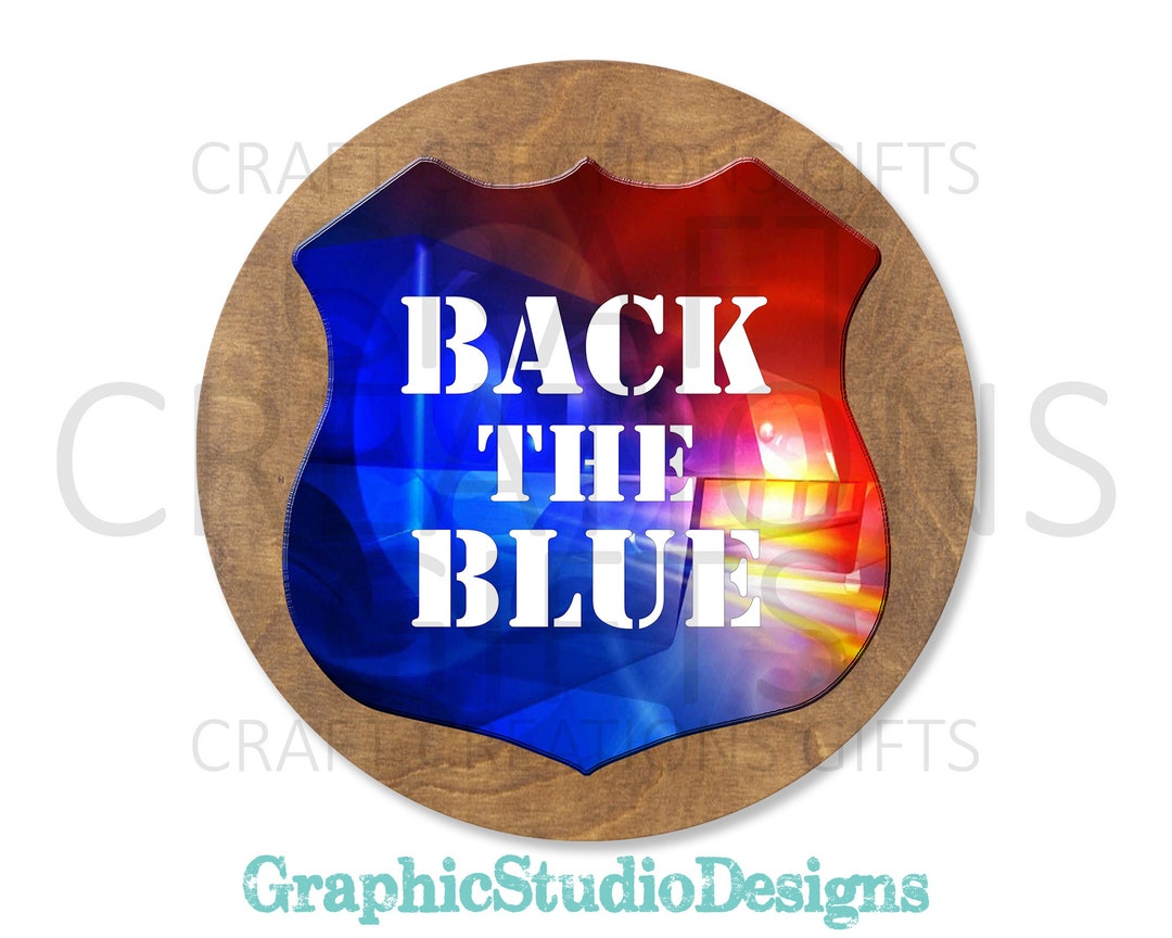 PNG FILE Back the Blue Police Shield Round Digital File Instant ...