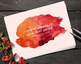 First Period Card | Etsy