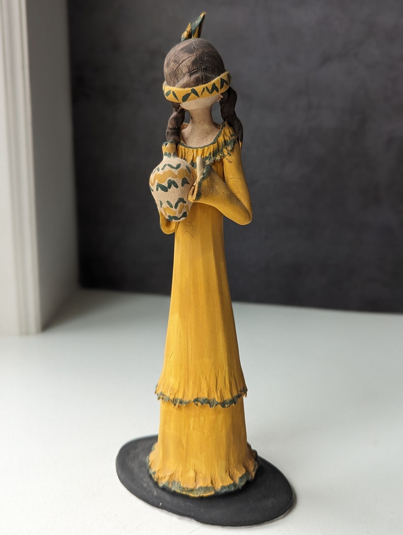 Very Rare Louise Auger Indigenous Girl Figurine-9.5. Handmade in Canada ...