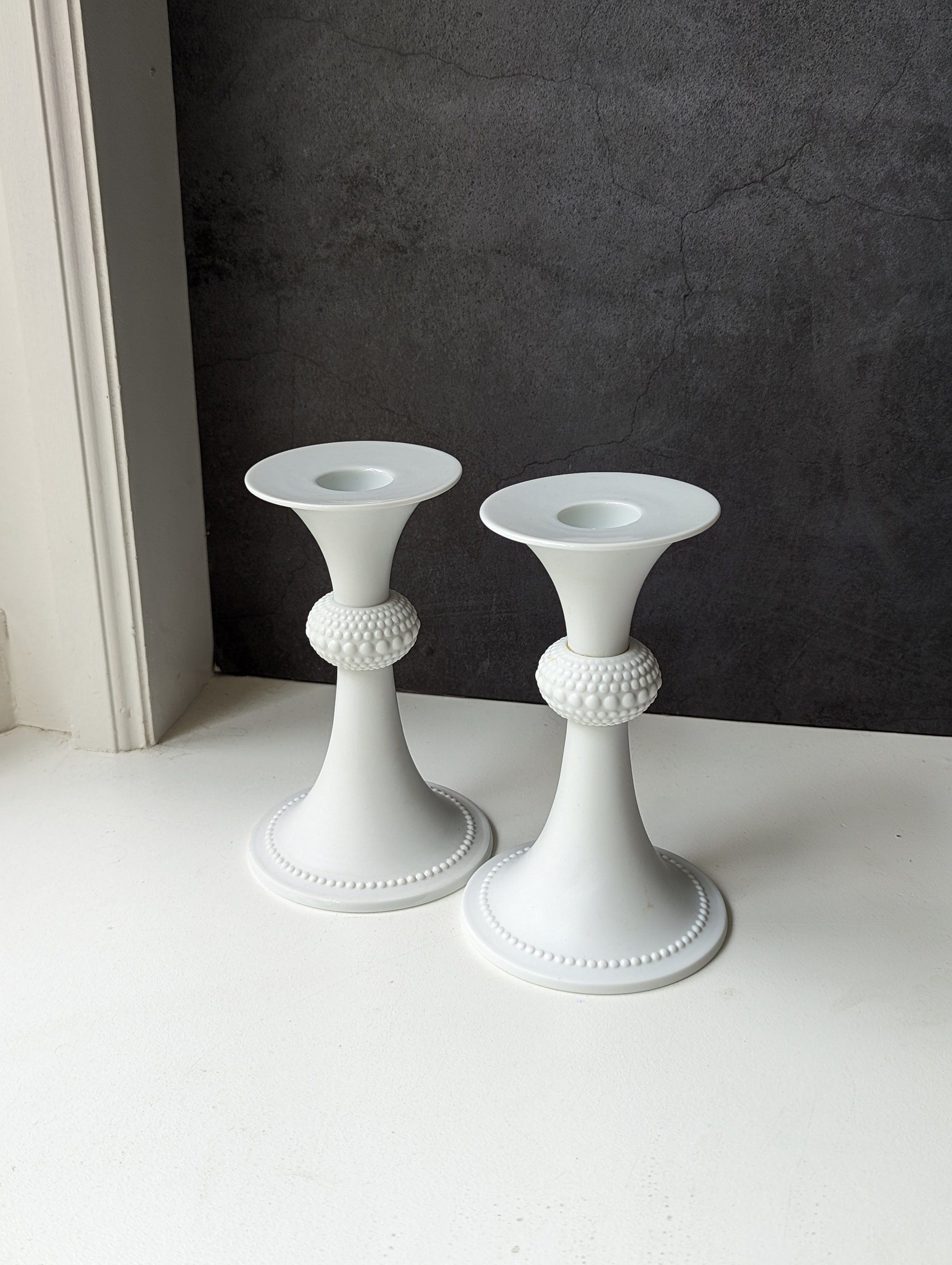 Rosenthal Studio Line All White Candlesticks, Made in Germany C. 1970s ...